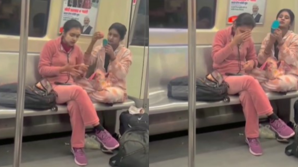 Viral video shows women casually applying makeup in Delhi metro ...