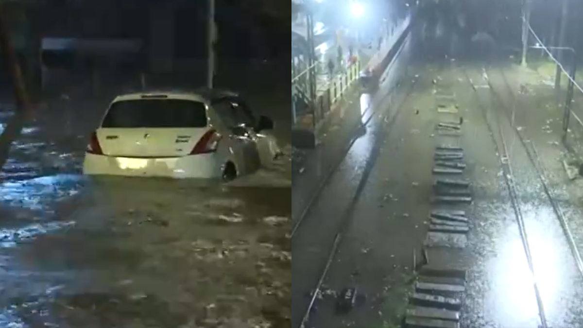 Mumbai Rain Heavy Downpour Leaves City Waterlogged Local Train
