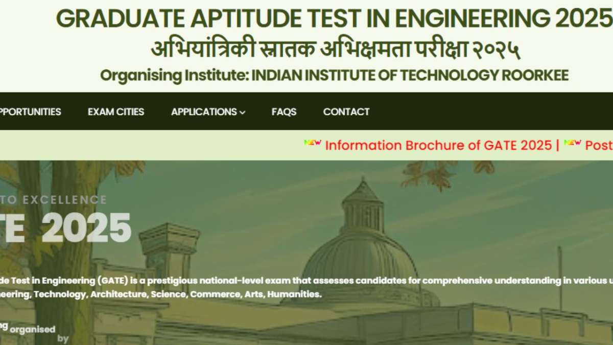 GATE 2025 registration begins tomorrow at gate2025.iitr.ac.in; here's how to apply, fee, and ...