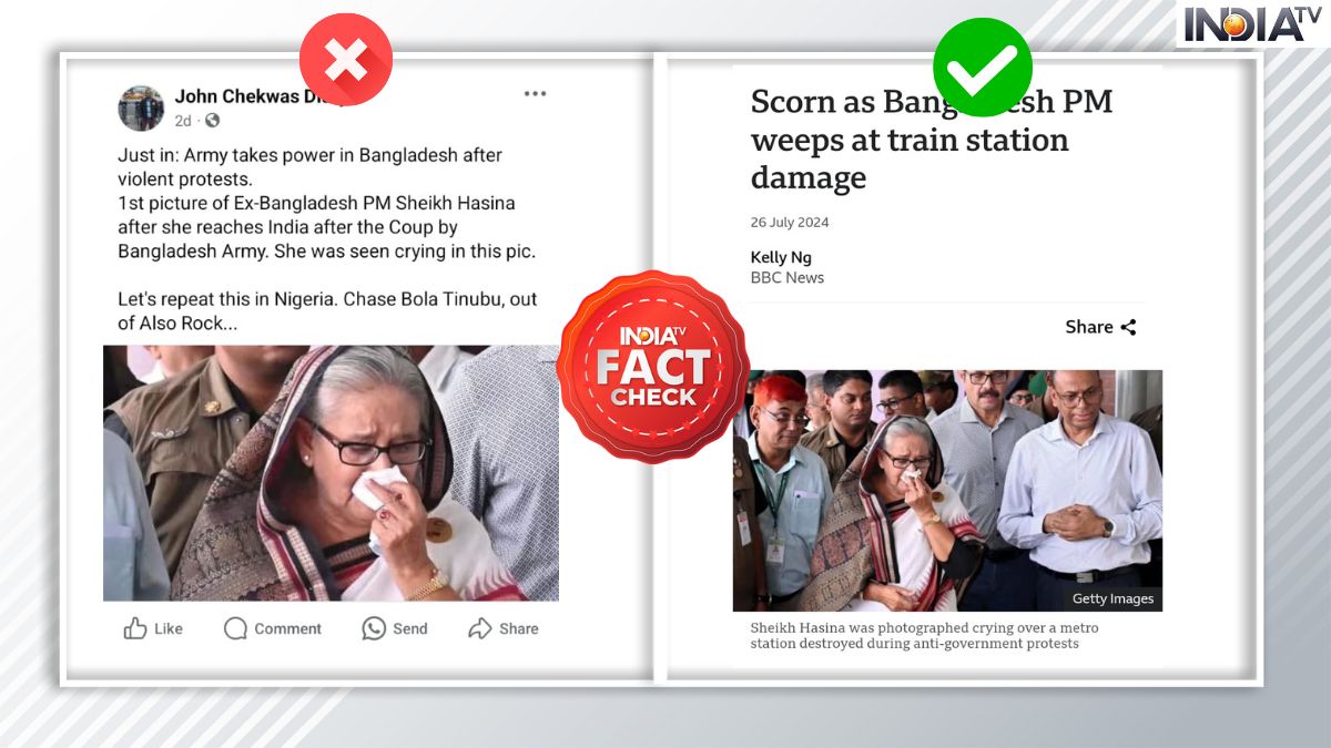 Fact Check: Is viral picture of Sheikh Hasina crying from India after ...