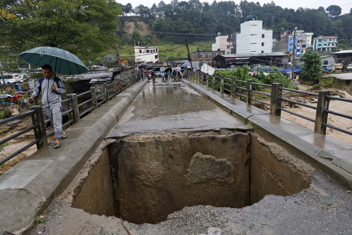 Nepal floods havoc: Multiple bridges collapse and sweep away in ...