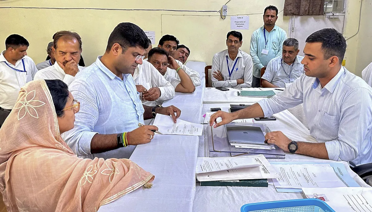 Haryana Assembly elections: JJP's Dushyant Chautala files nomination ...