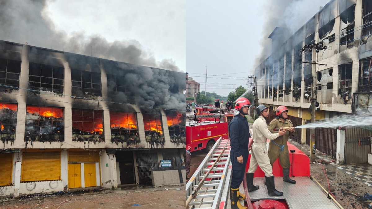 Massive fire breaks out in garment factory in Delhi, over 20 fire ...