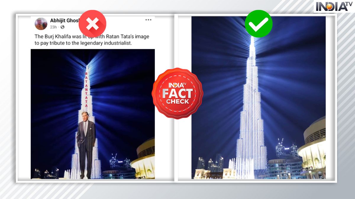 Fact Check: Ratan Tata's photo featured on Burj Khalifa after his death ...