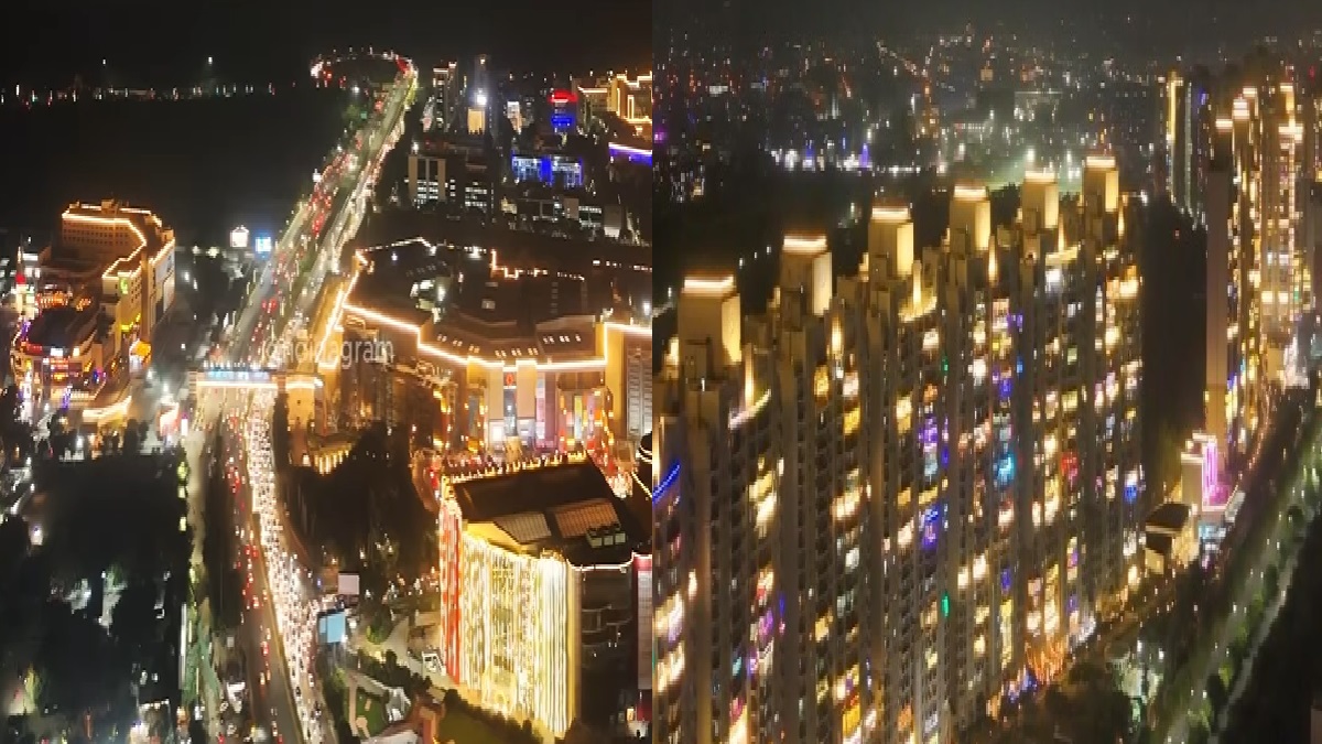 Noida Diwali celebrations: Aerial views of glittering NCR city stun ...