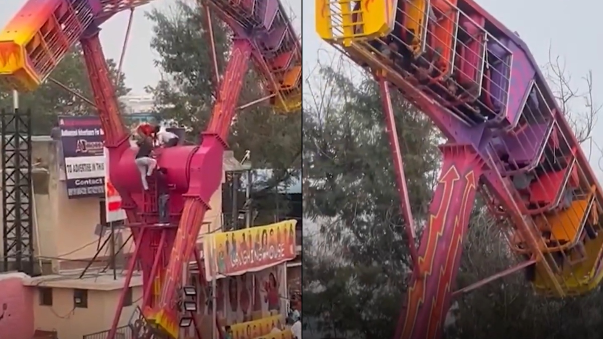 Hyderabad's Amusement Park ride gets stuck in mid-air leaving riders ...