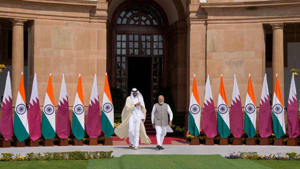 PM Modi holds delegation-level talks with Qatar Amir Sheikh Tamim Bin Hamad Al Thani at ...