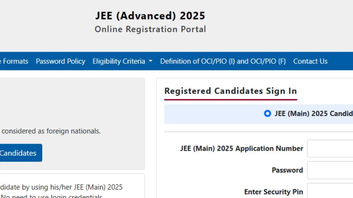 JEE advanced 2025 registration begins, how to fill application form for IIT admission? | Higher ...