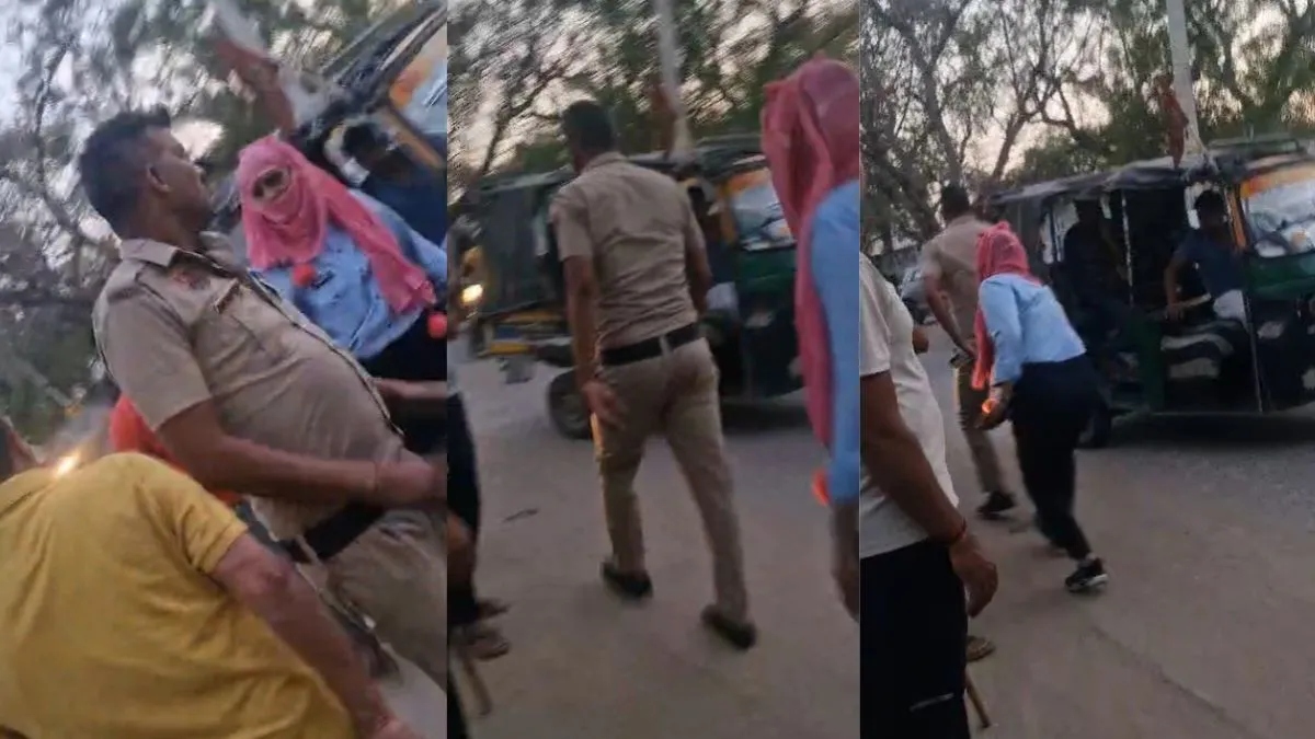 Haryana: Viral video shows woman assaulting police officer in Rewari ...
