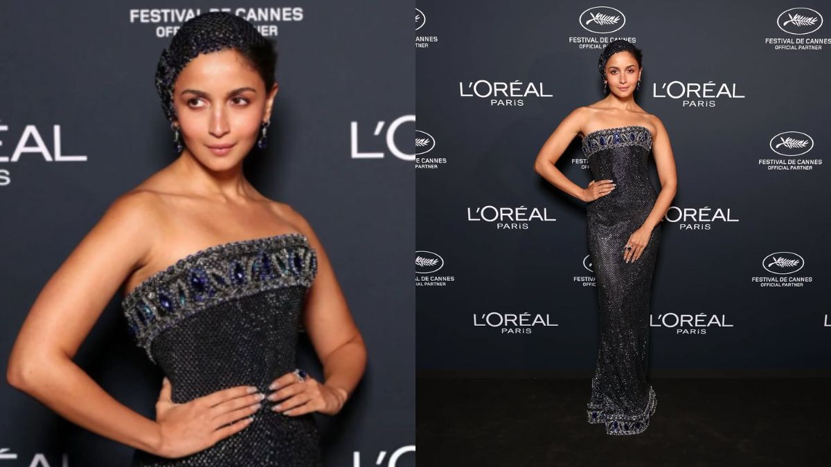Alia Bhatt stuns in a blue bejewelled gown with headpiece at Cannes ...