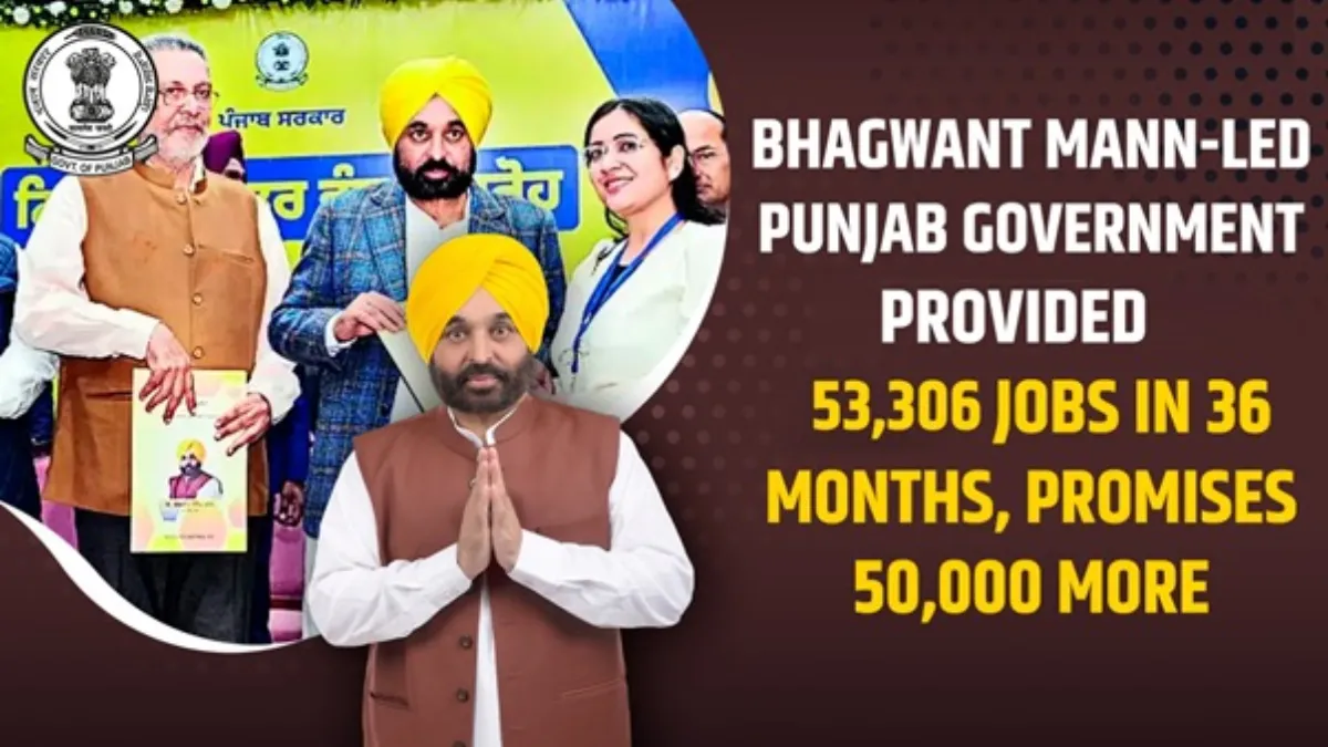 Bhagwant Mann-led Punjab government provided 53,306 jobs in 36 months, promises 50,000 more ...