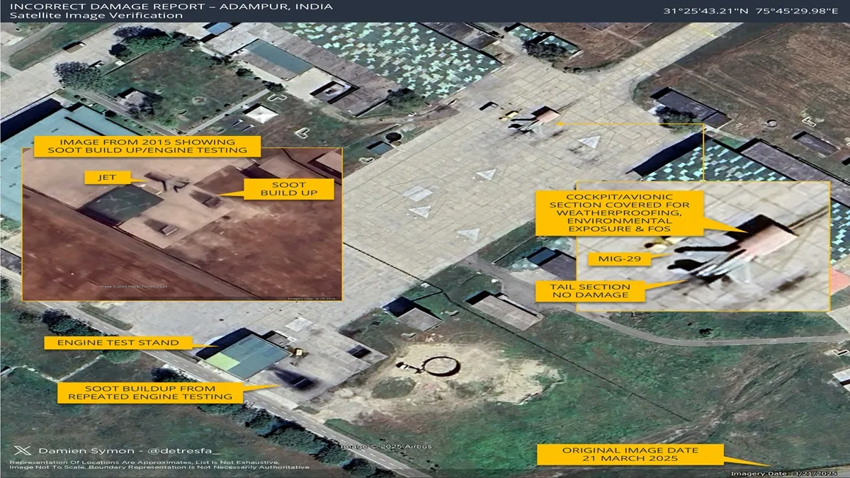 Pakistan's Adampur air base strike claim debunked by satellite images ...