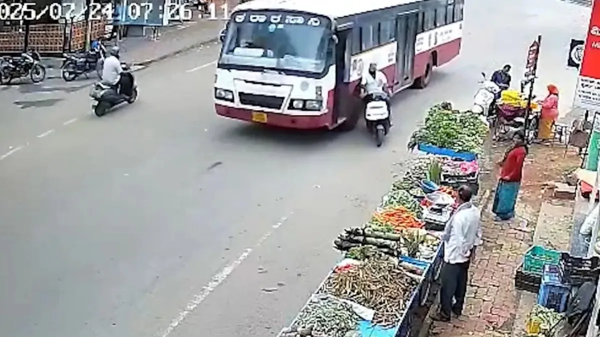 Karnataka accident: Bus runs over elderly man riding a scooter in ...