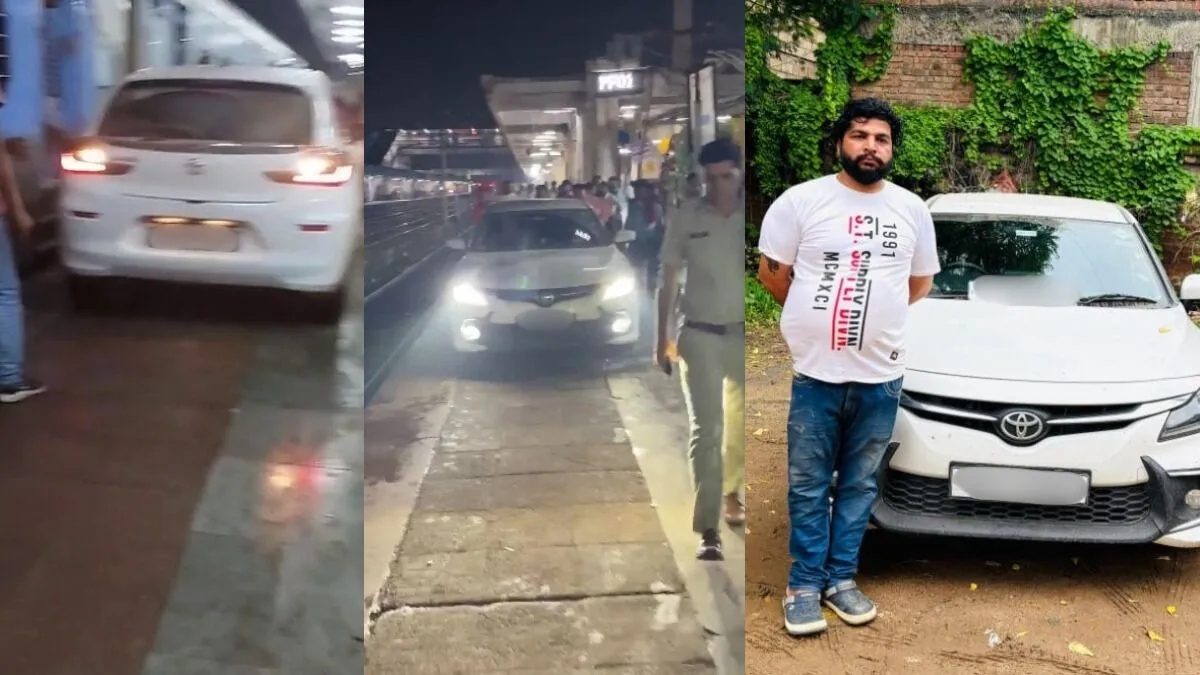 Man drives car onto platform at Gwalior railway station, causes panic and endangers lives ...