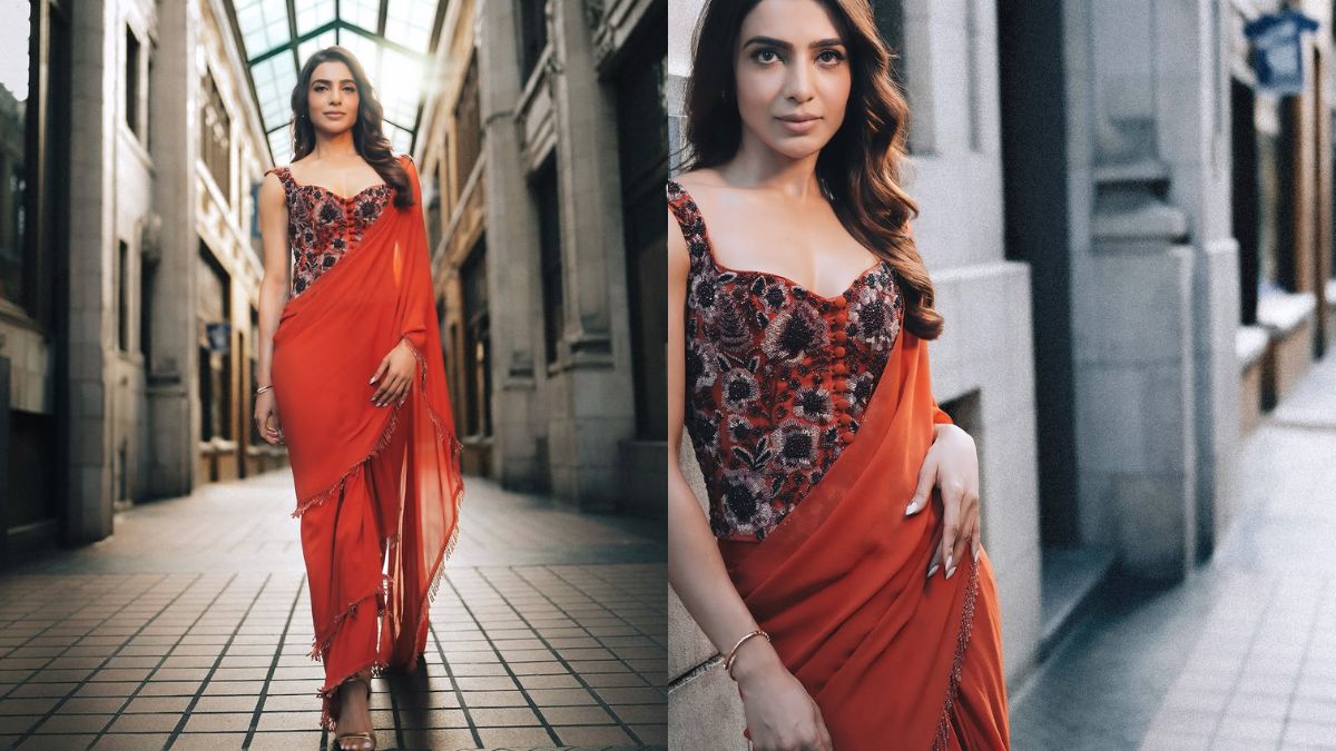 Samantha Ruth Prabhu dazzles in Kresha Bajaj saree paired with astunning corset blouse | Fashion ...