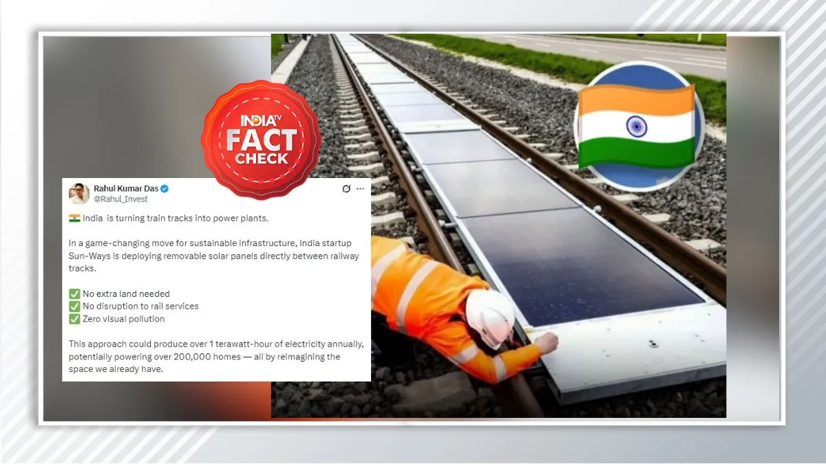 Fact Check: Indian Railways installing solar panels between train tracks? Know truth | Fact ...