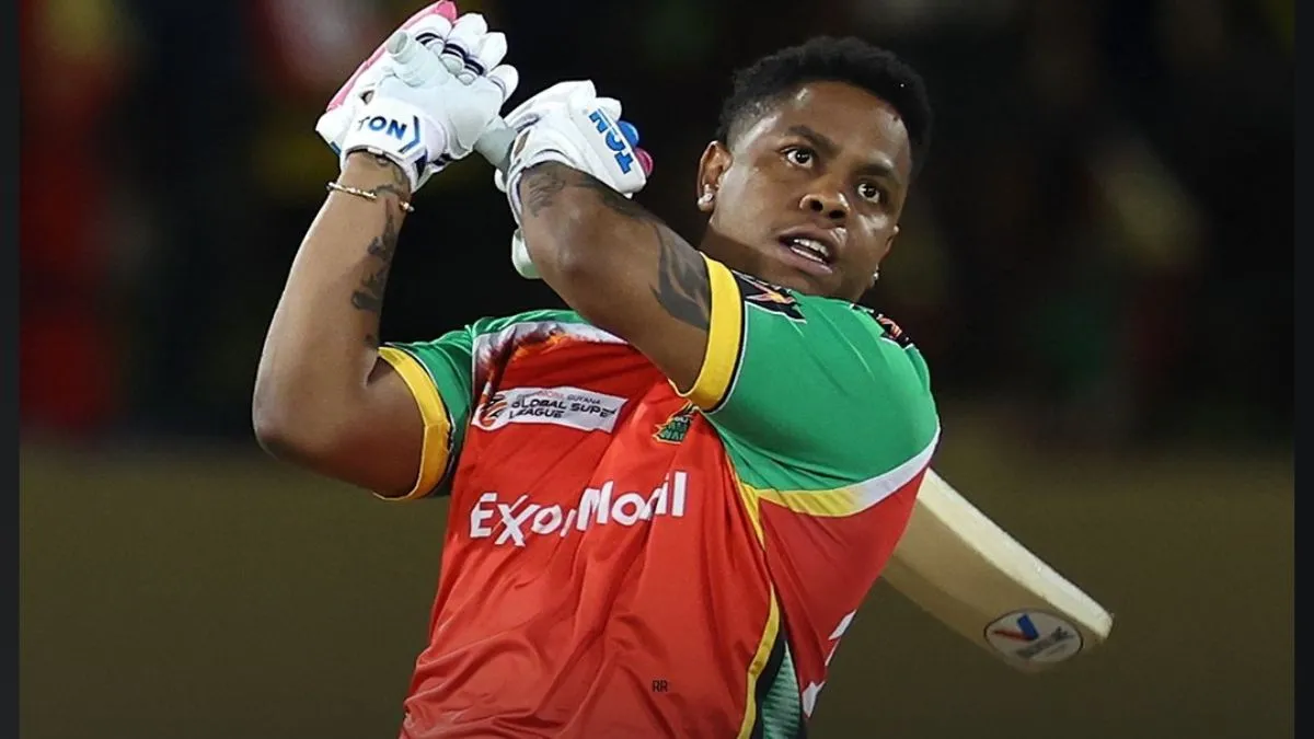 Shimron Hetmyer smacks five sixes in an over against Fabian Allen in ...