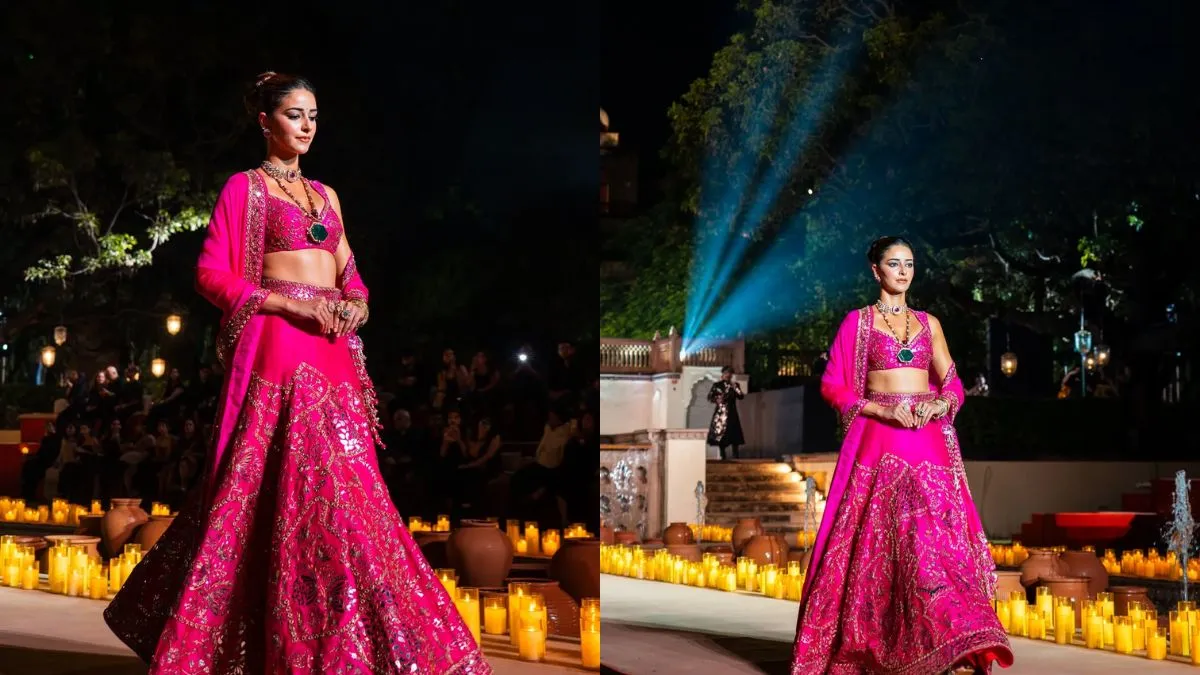 Ananya Pandey turns showstopper in hot pink lehenga for Punit Balana's 10-year anniversary show ...