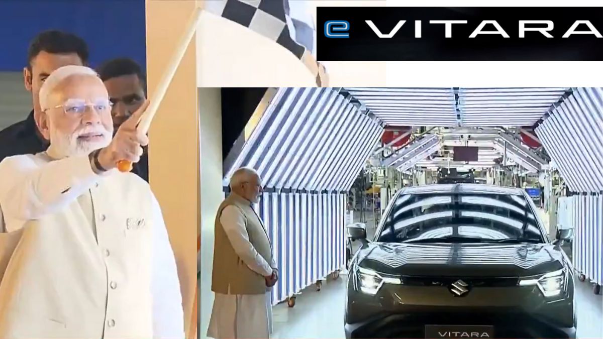 PM Narendra Modi flags off first Made in India Maruti Suzuki e-VITARA ...