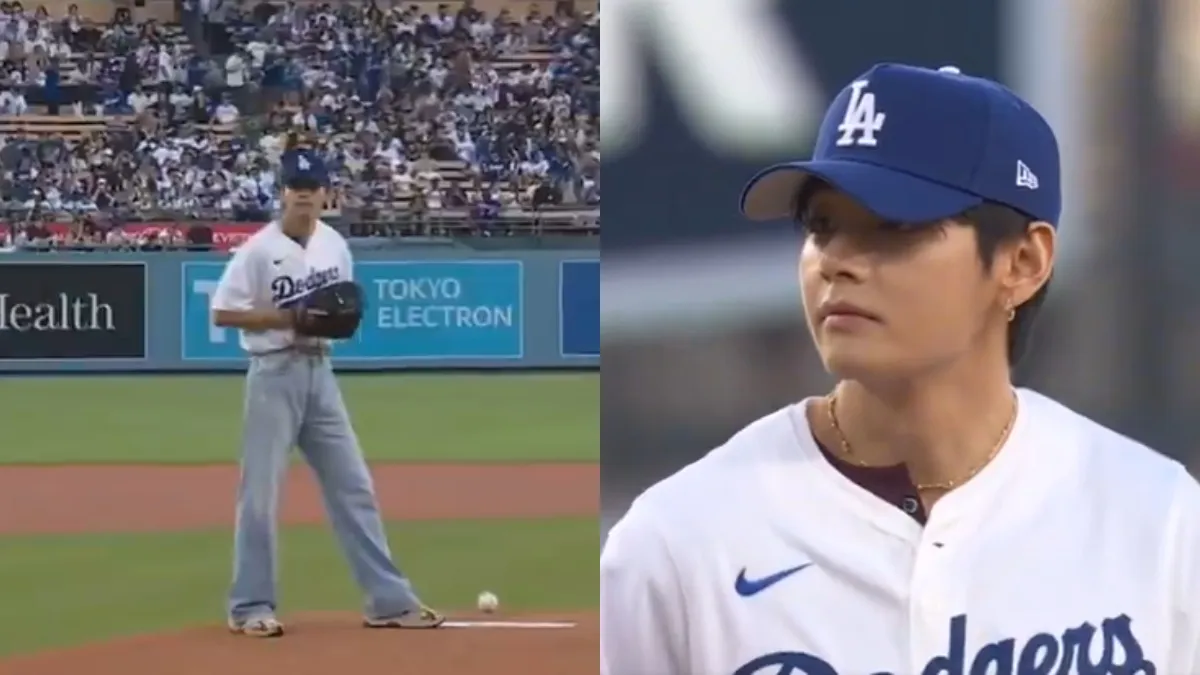 BTS' V throws ceremonial first pitch at Los Angeles 'Dodgers Game ...