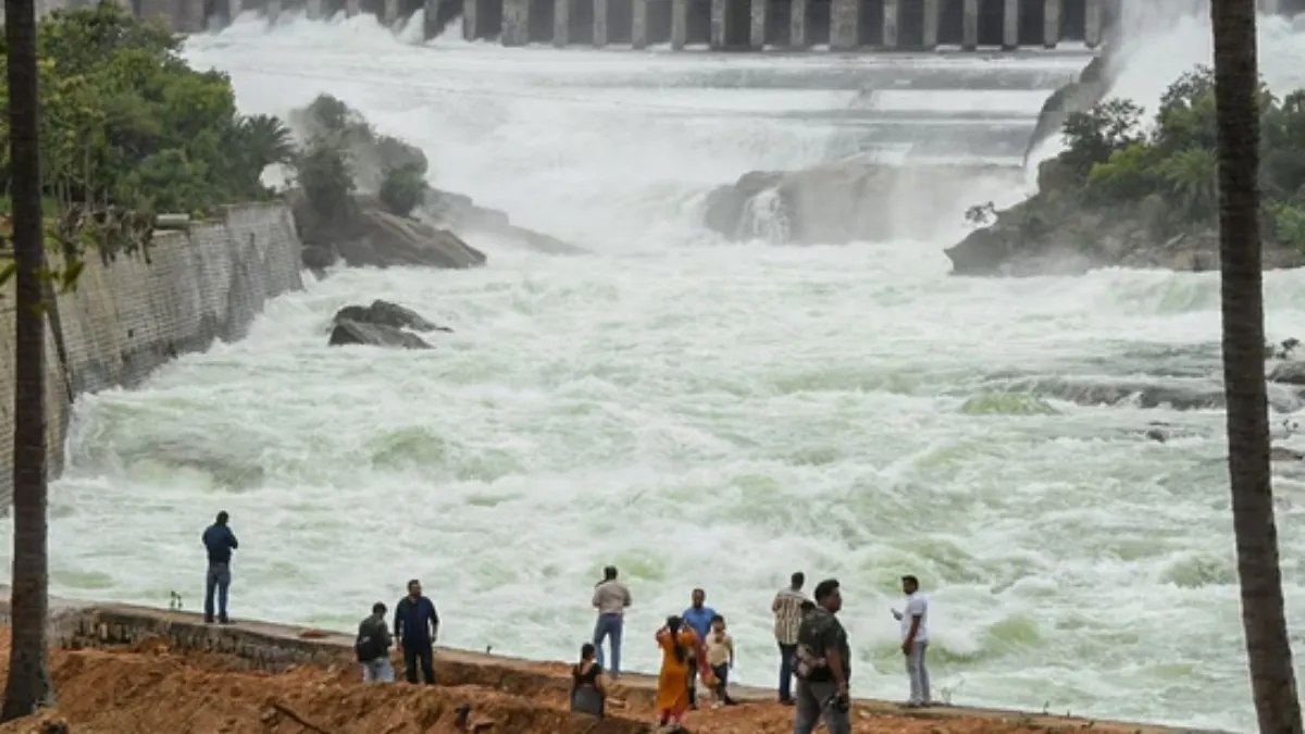Krishna River basin swells as heavy rains lash Karnataka; authorities ...