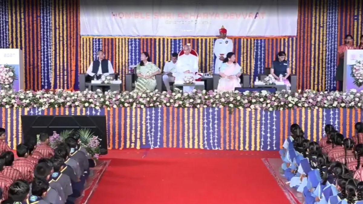 Gujarat Governor Acharya Devvrat visits Adani Vidya Mandir in Ahmedabad ...
