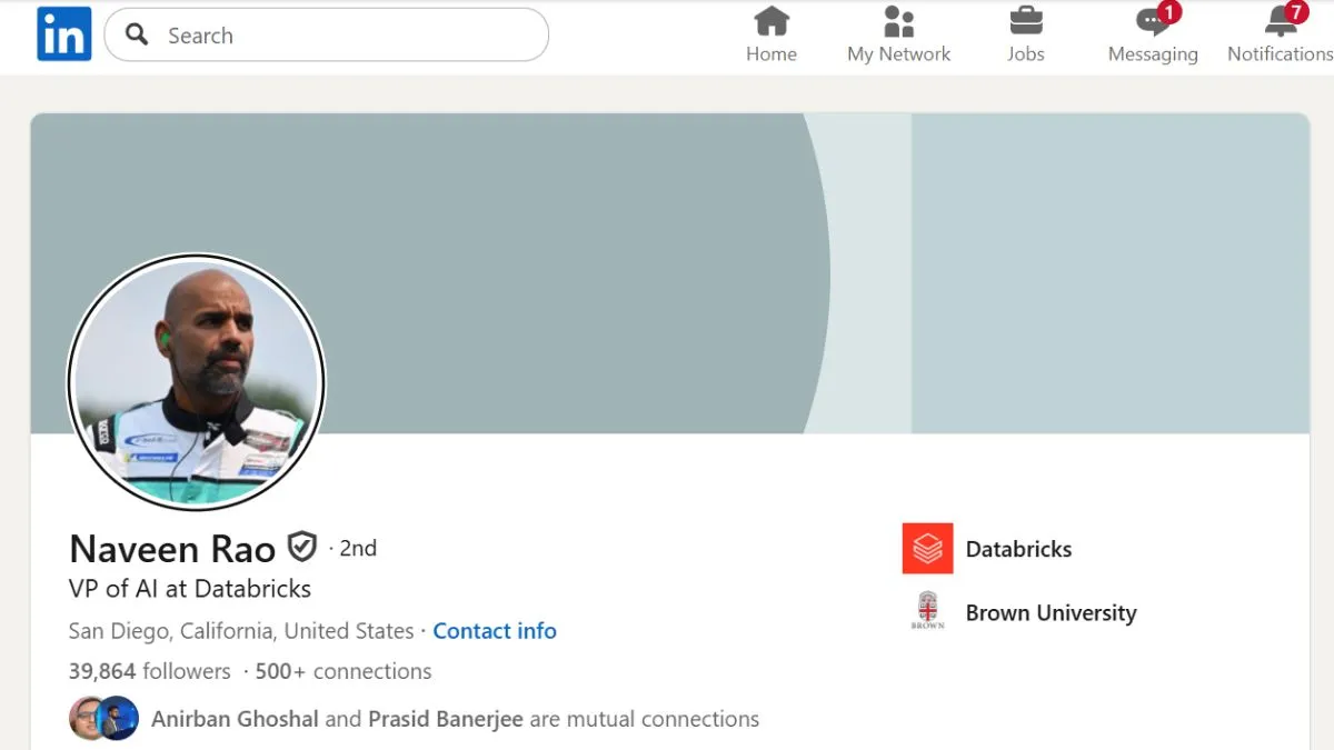 Naveen Rao: Indian-Origin AI leader exits Databricks to launch AI ...