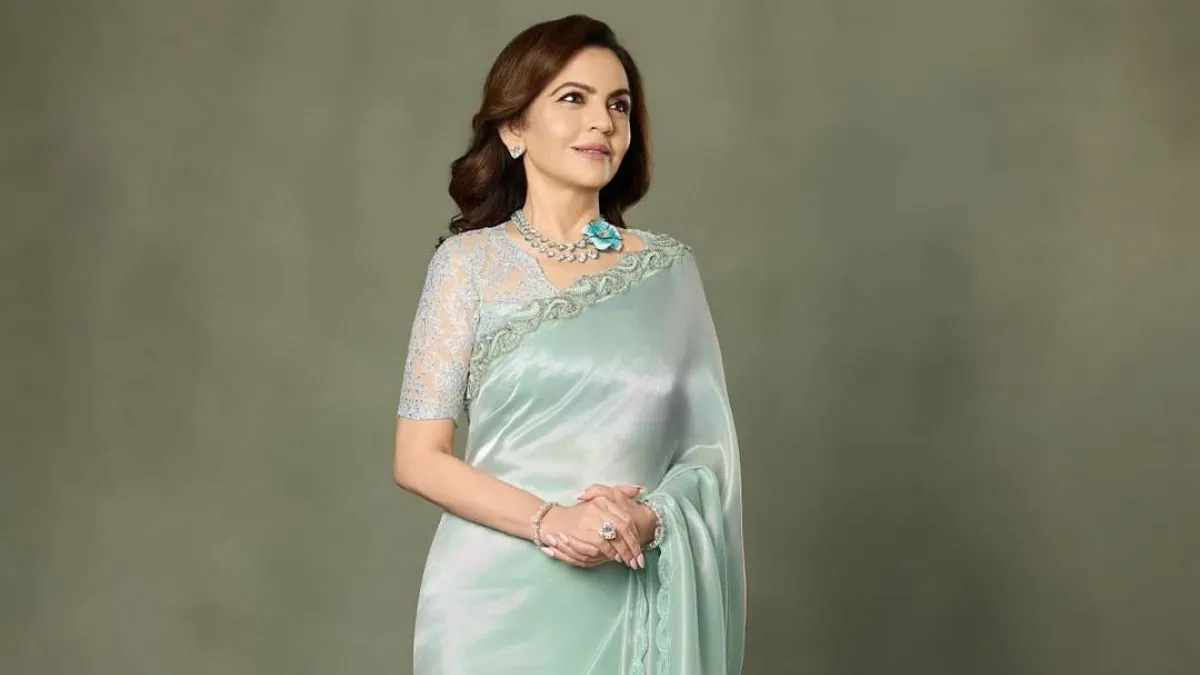 Nita Ambani dazzles in jadé lame saree and rare Paraiba Tourmaline necklace at The Bads of ...