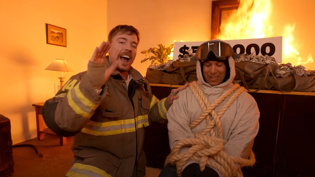 MrBeast defends $500K fire stunt amid outrage over safety concerns ...