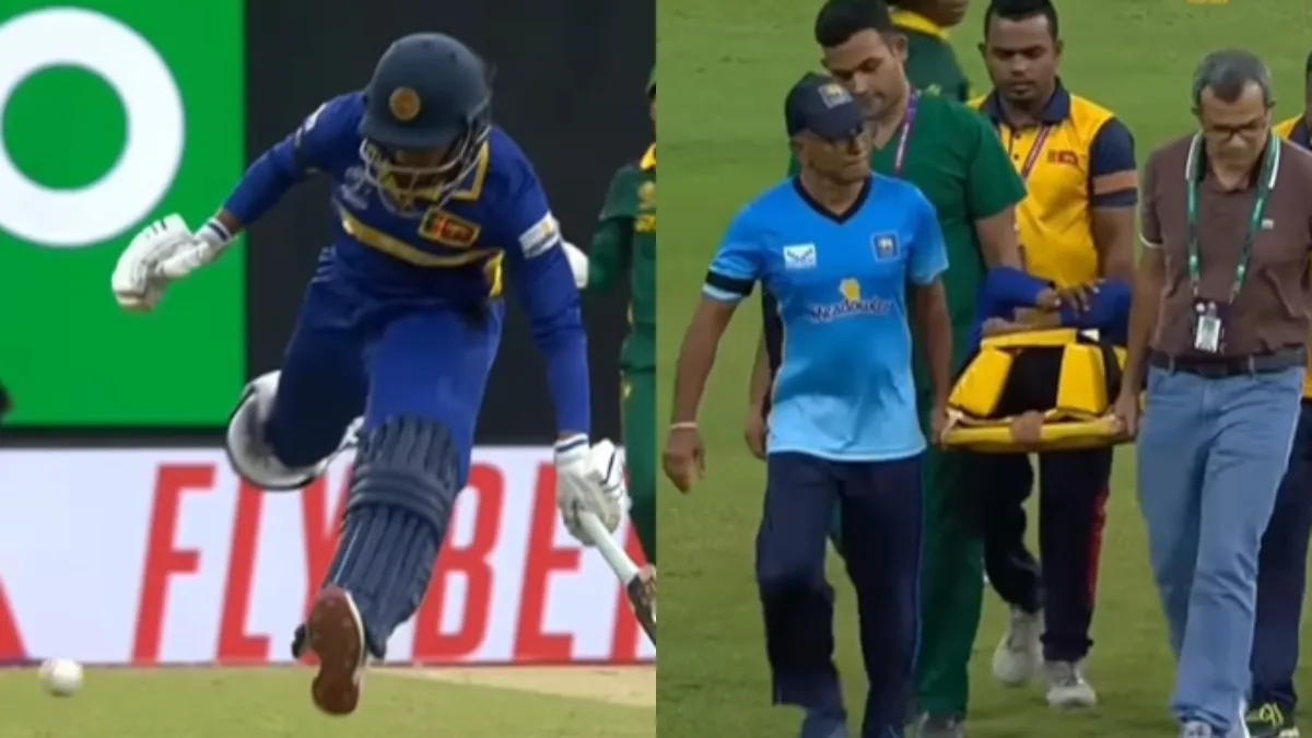 Sri Lanka's Vishmi Gunaratne carried off on stretcher during World Cup ...