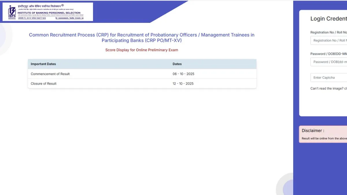 IBPS PO Prelims scorecard 2025 link activated at ibps.in; How to ...