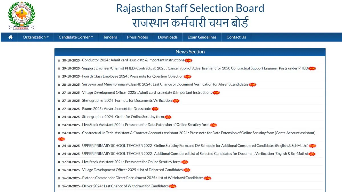 RSSB Rajasthan VDO admit card 2025 at rssb.rajasthan.gov.in soon; know ...