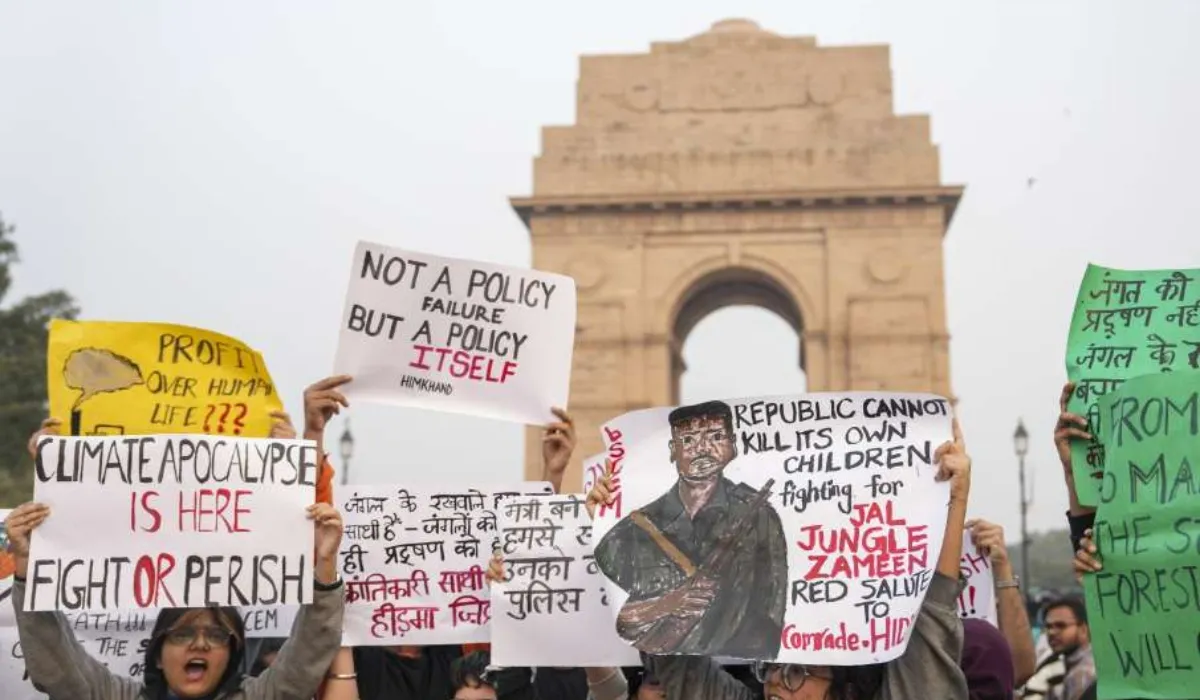 Maoist Hidma posters at Delhi air pollution protest spark outrage; 22 ...