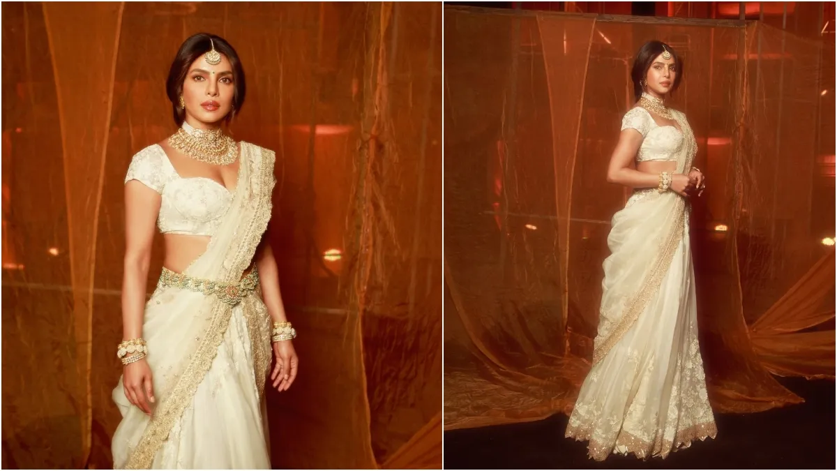 Priyanka Chopra stuns in white at Varanasi teaser launch as fans call her ‘Princess Jasmine ...