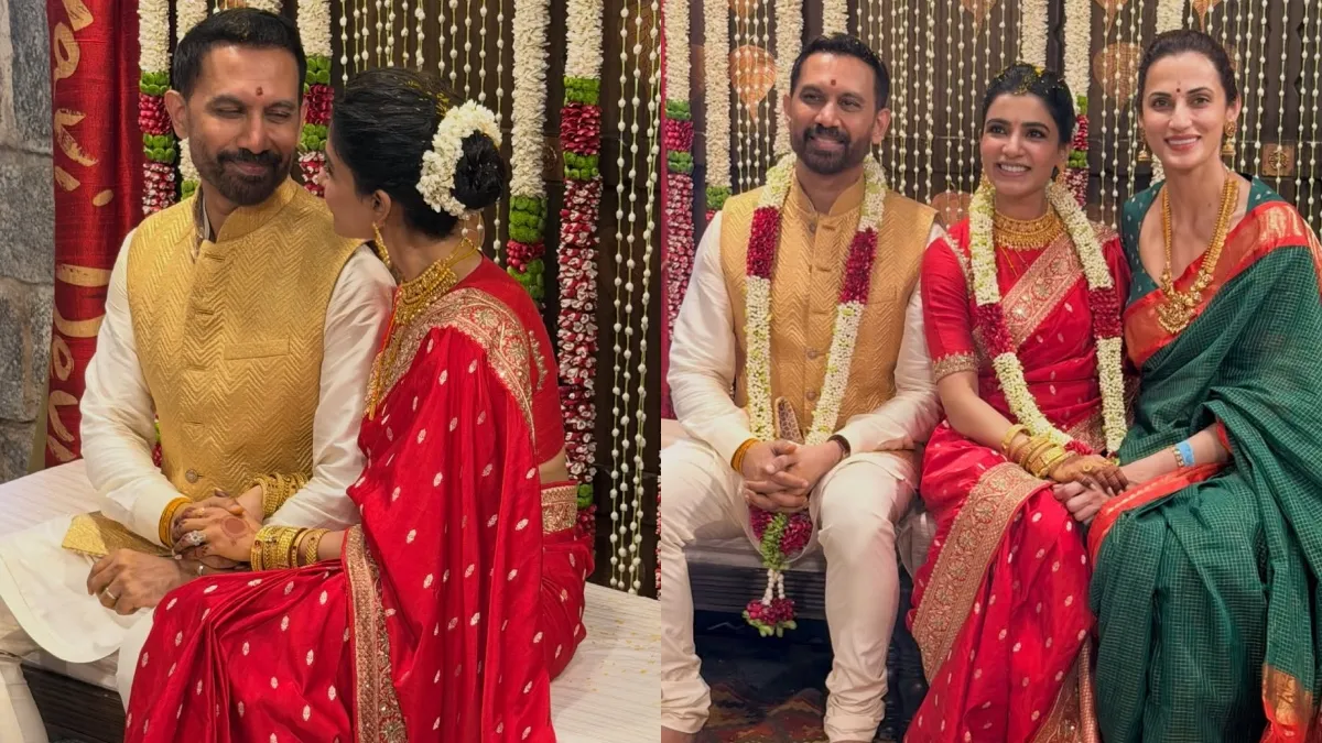 Samantha Ruth Prabhu wears sindoor and garland, poses with husband Raj Nidimoru in new wedding ...