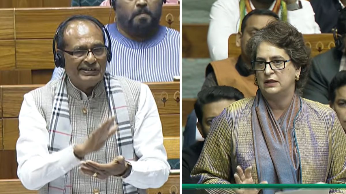 'Will realise Mahatma Gandhi's dream': Priyanka Gandhi vs Shivraj Chouhan in LS on bill ...