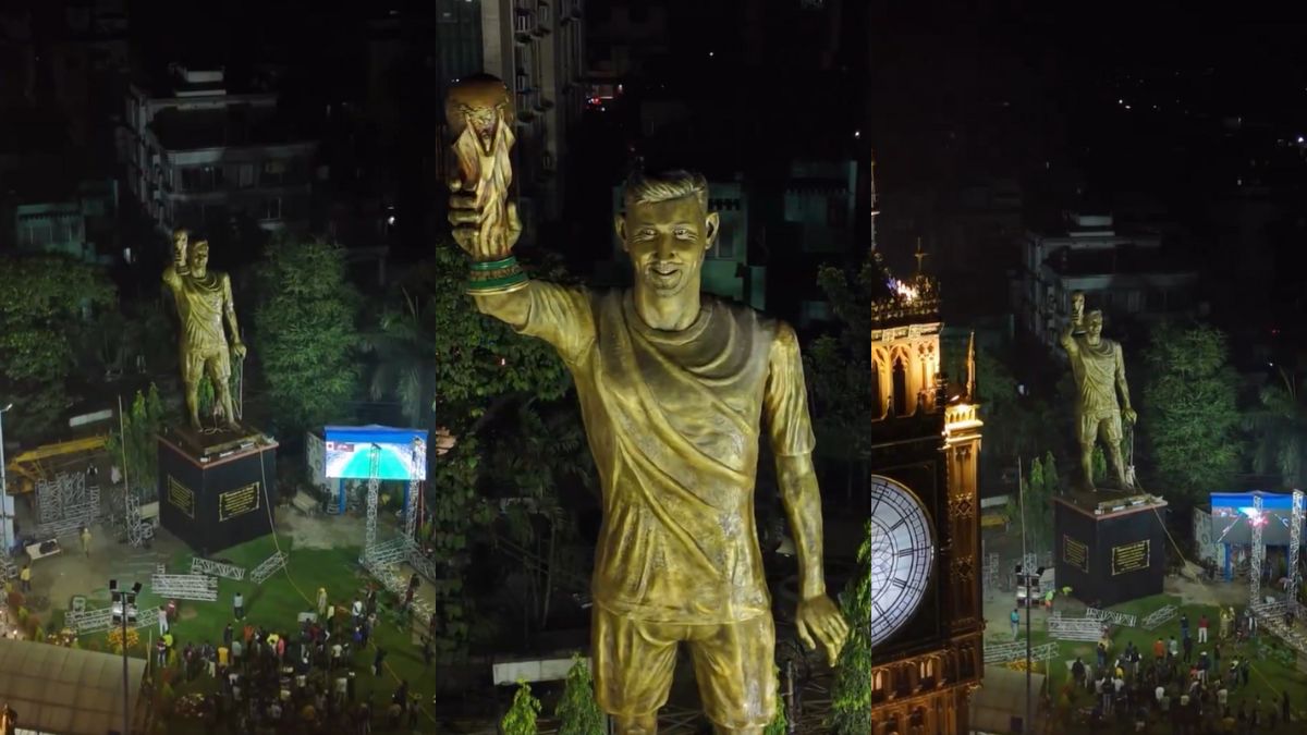 Lionel Messi India Tour: First look of 70-feet statue in Kolkata ...