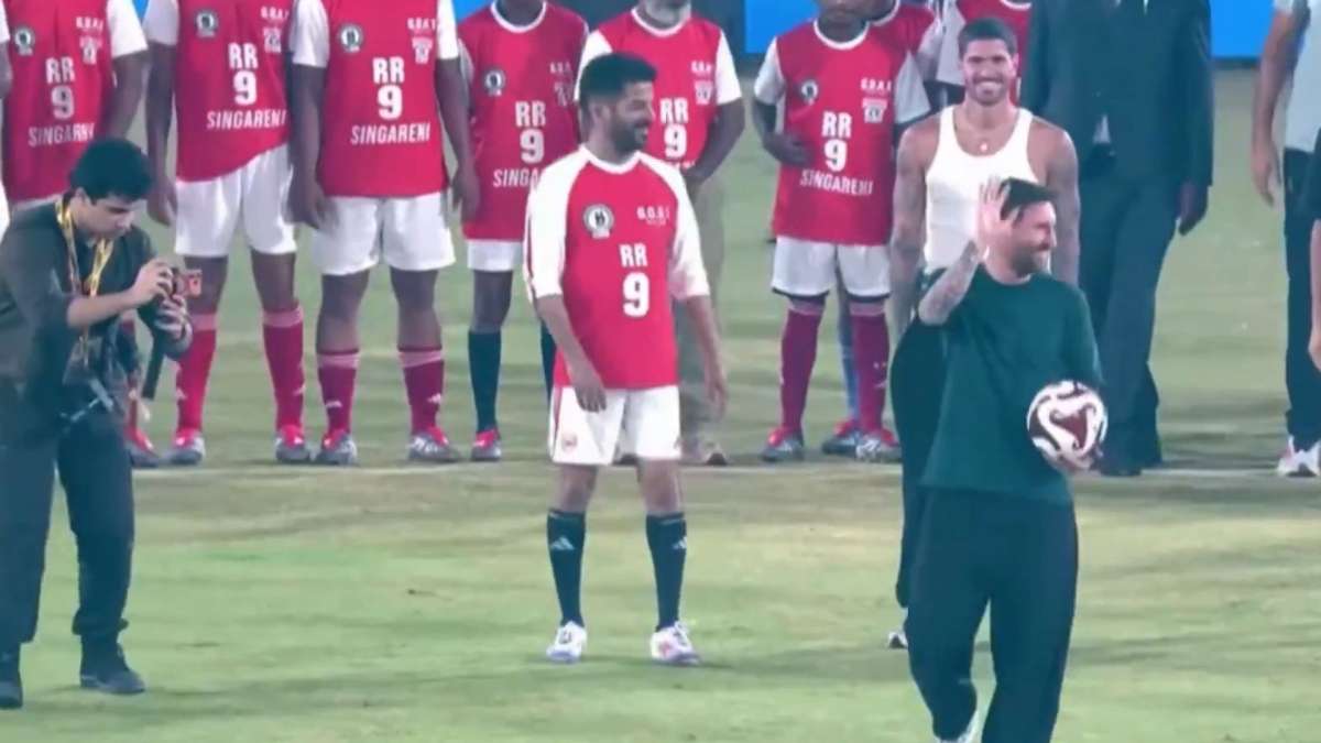 Lionel Messi GOAT India tour: Messi plays football with Telangana CM ...