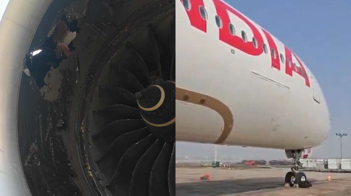 Air India aircraft suffers damage at Delhi Airport after engine sucks ...