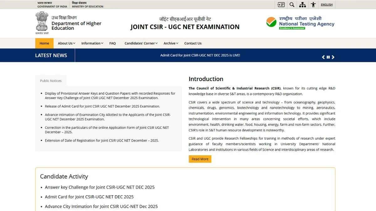 CSIR UGC NET December result 2025 at csirnet.nta.nic.in soon; how to ...
