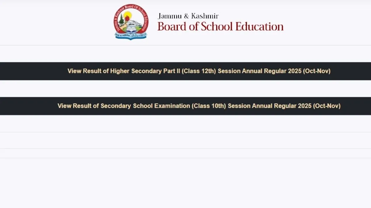JKBOSE 12th scorecard 2025 available at jkresults.nic.in/jkboseresults ...