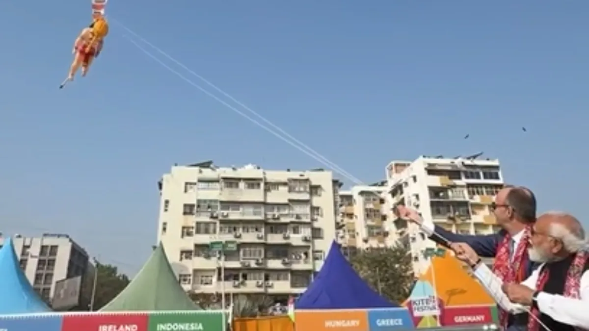 PM Modi, German Chancellor Merz fly Lord Hanuman-themed kite together ...
