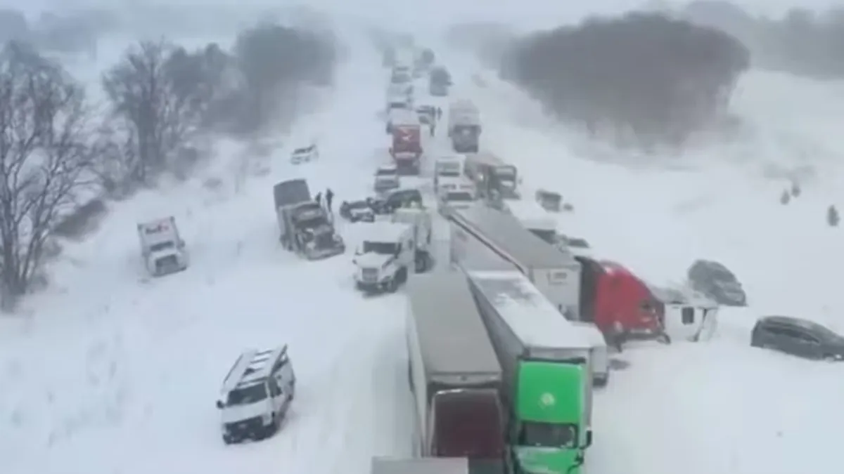 Over 100 vehicles smash into one another in Michigan as snowstorm ...