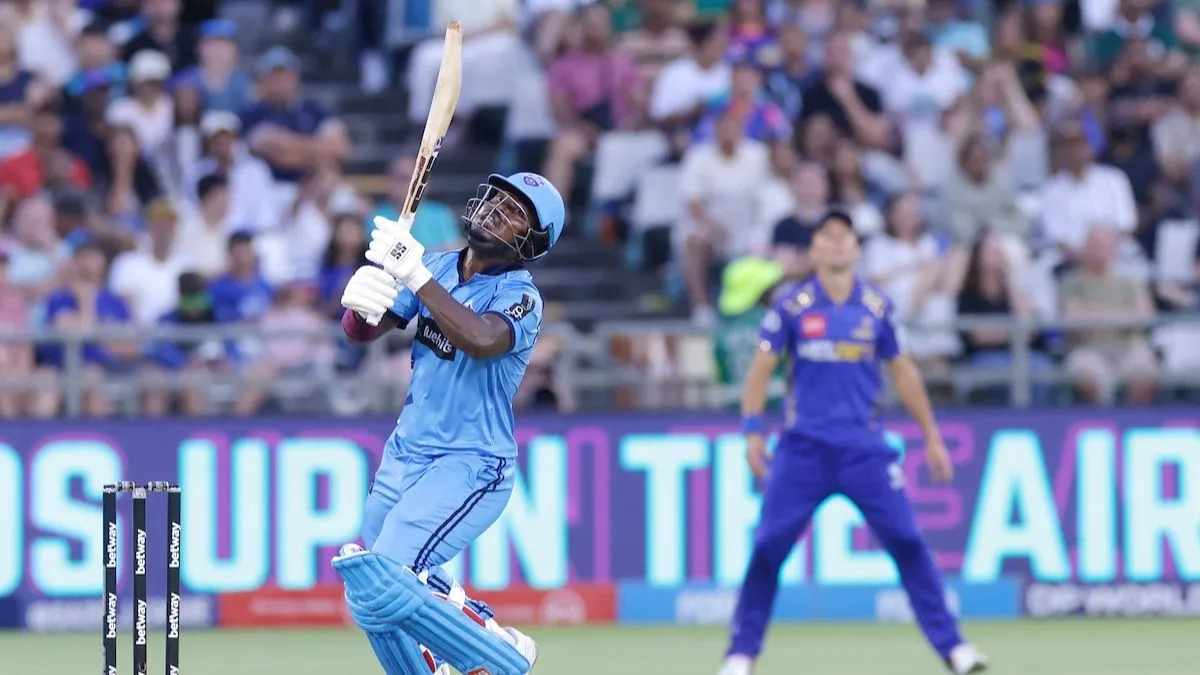 Dewald Brevis and Sherfane Rutherford combine to smash 6 consecutive ...