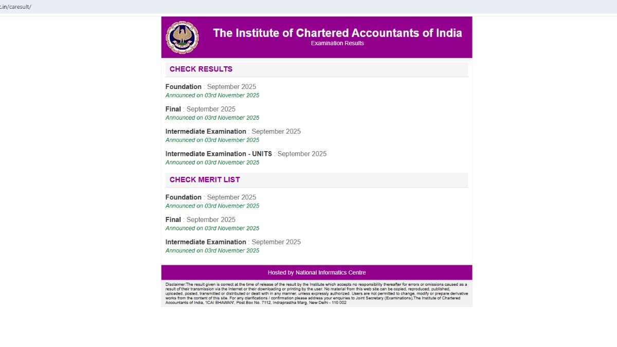 ICAI CA final result 2026 out at icai.nic.in; how to download scorecard ...