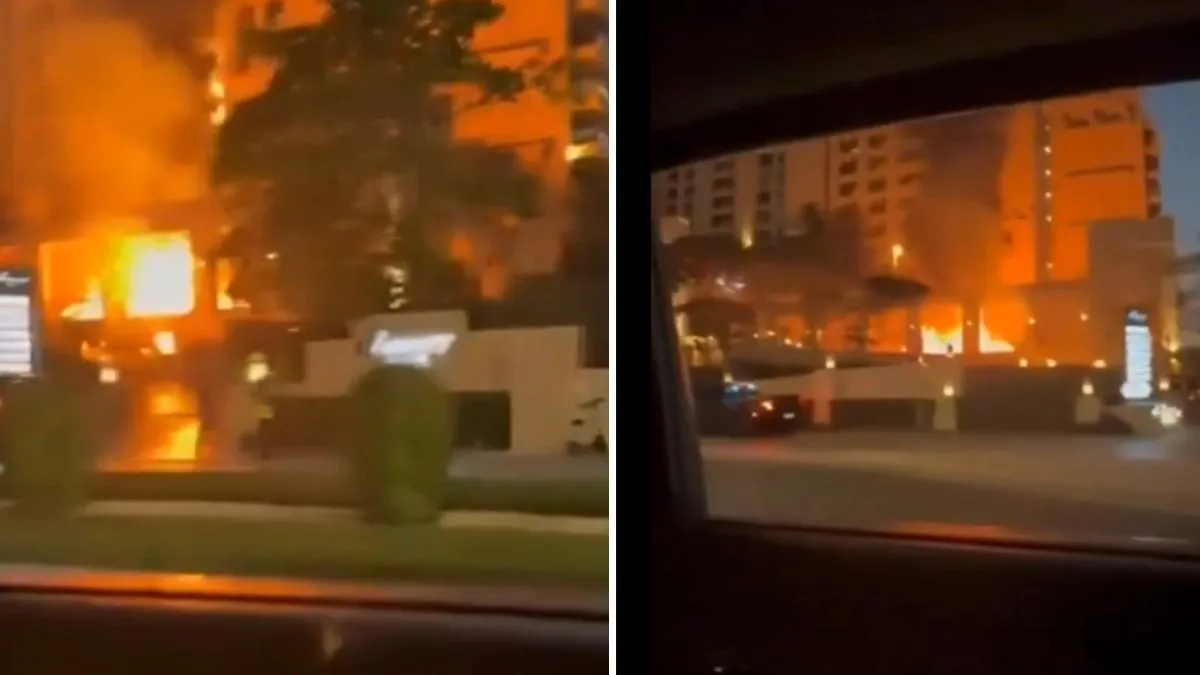 Luxury hotel in Dubai on fire after Iranian strikes; four injured ...