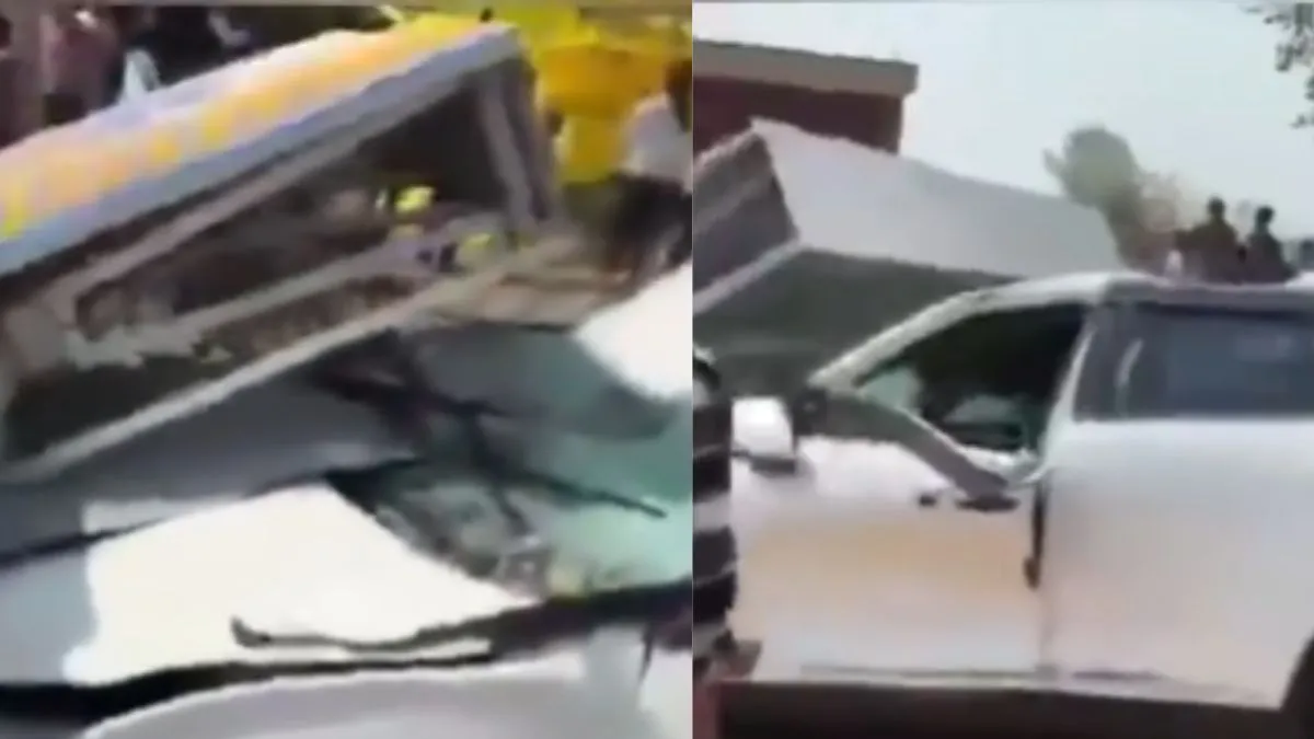 Samajwadi Party leader killed as fuel pump pole collapses on car in ...