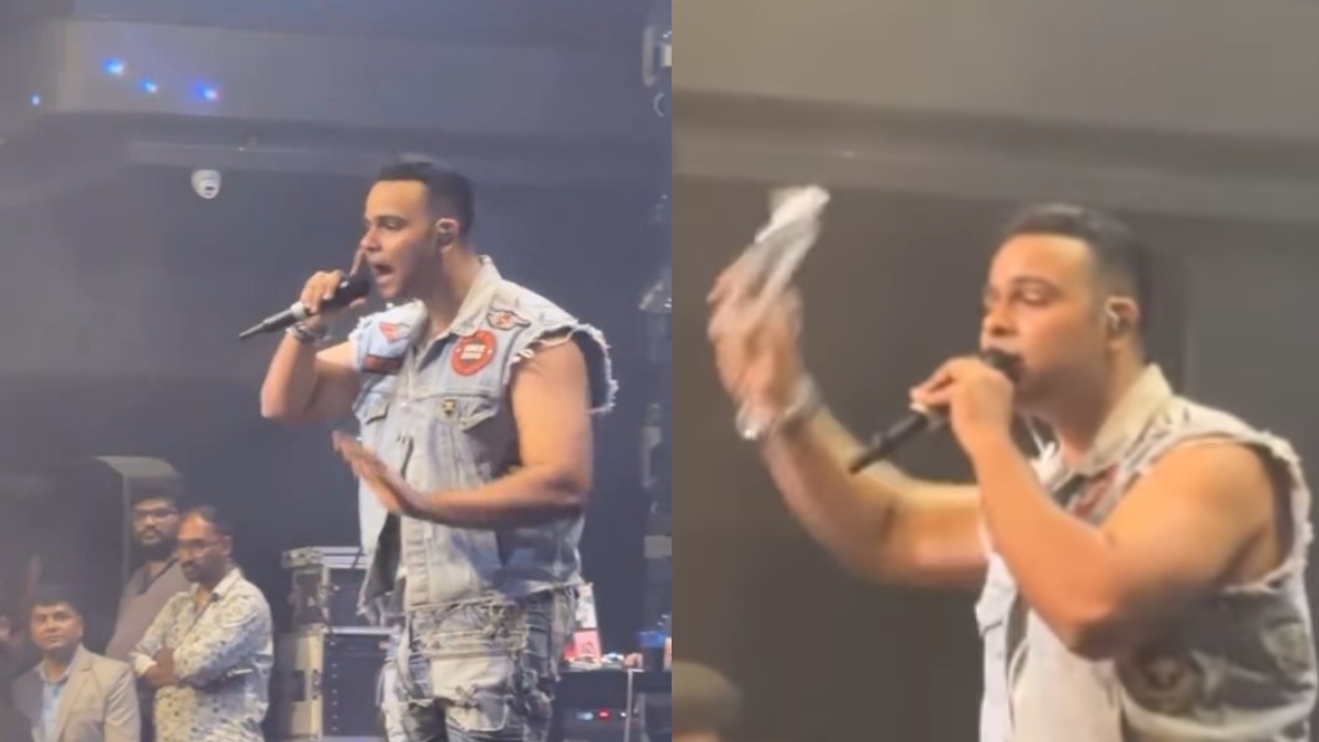 Rapper Arpit Bala loses cool, spits at fan after bottle thrown during ...