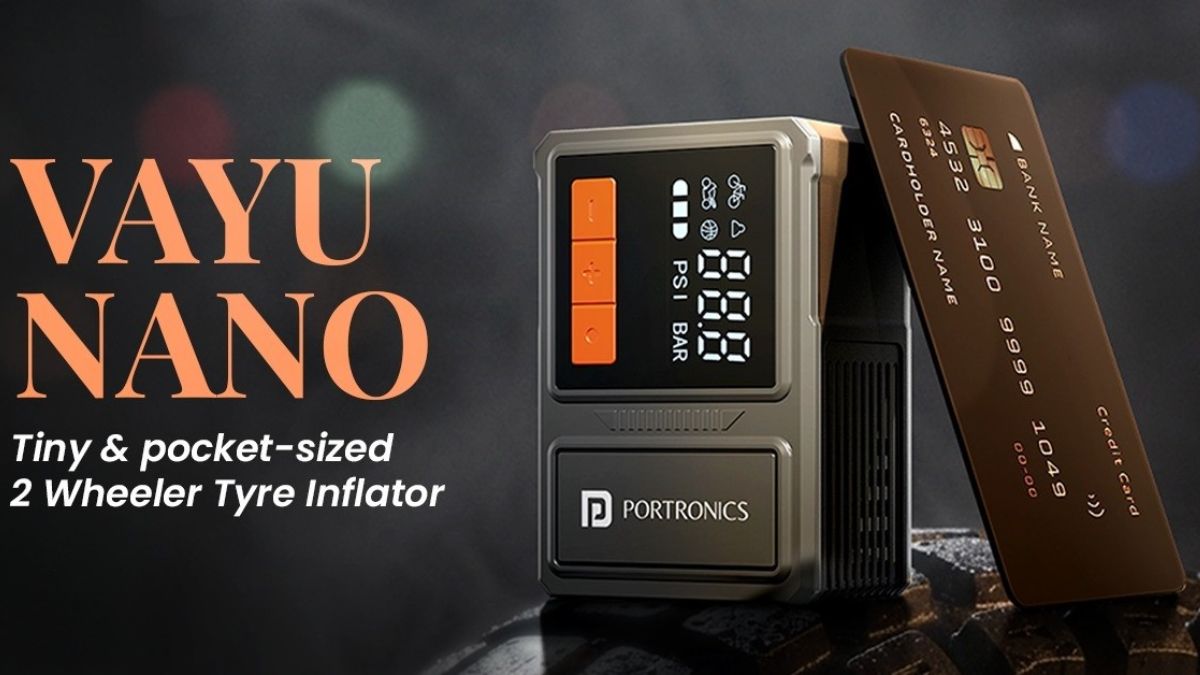 Portronics Vayu Nano Tyre Inflator launched in India with 120 PSI ...