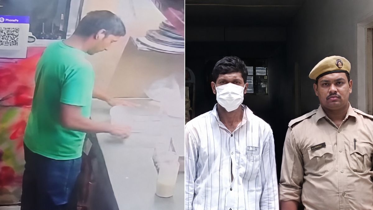 Viral CCTV video shows Noida pizza outlet owner allegedly spitting on ...